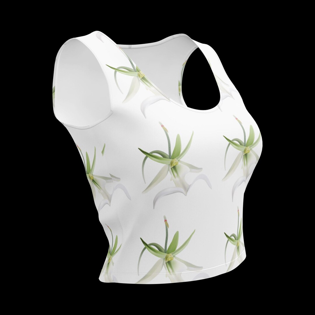 Ghost Orchid Crop Top: Floral Print Women's Tank - Etsy