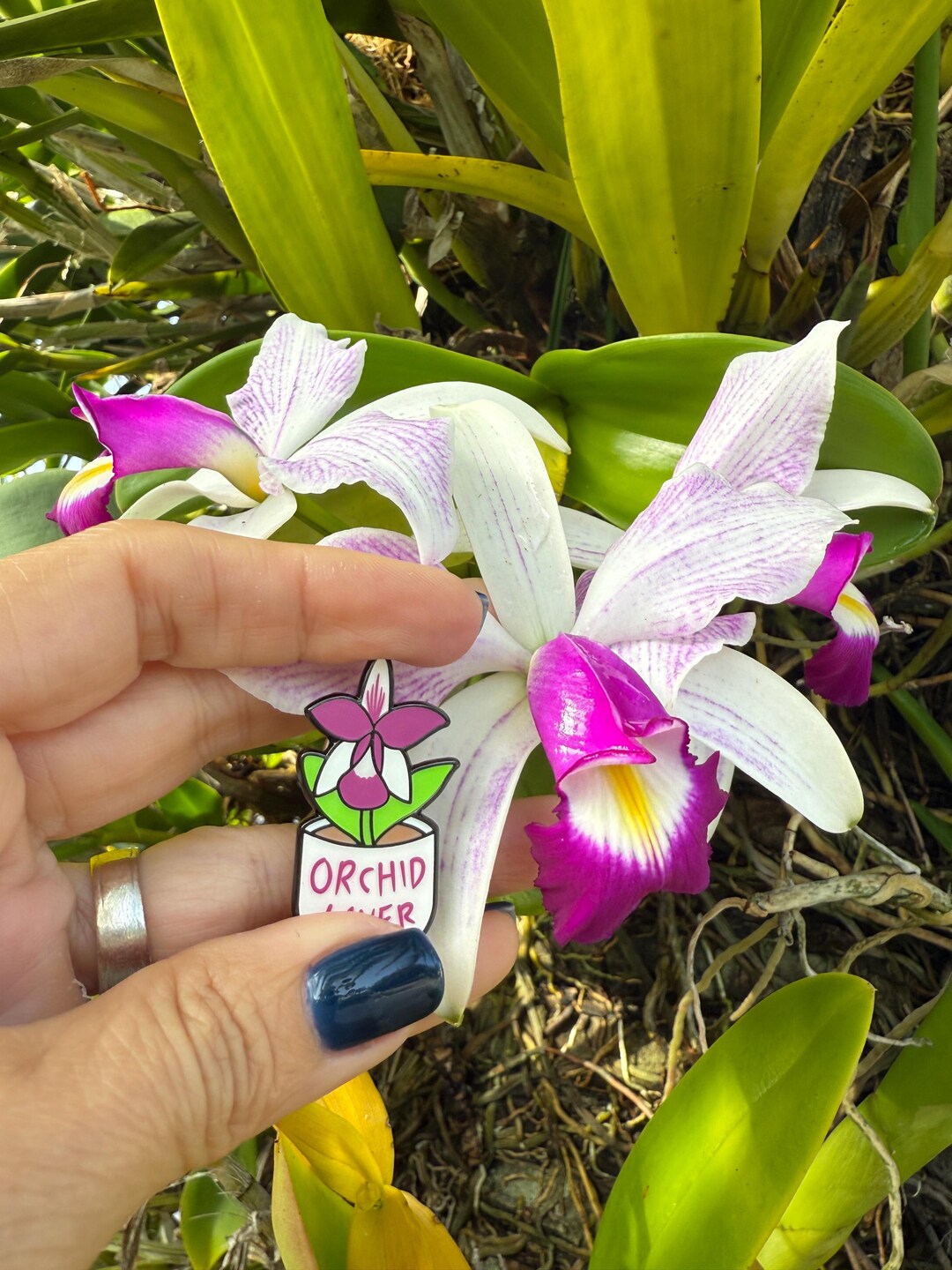 Orchid Lapel Pin-cattleya Violacea Orchid Enamel Pin: Floral Collector ...