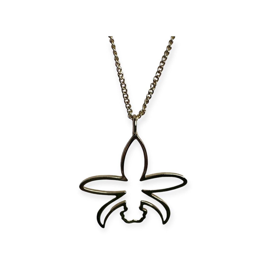 Sterling Silver Orchid Pendant Necklace: 14k Gold Plated Cattleya ...