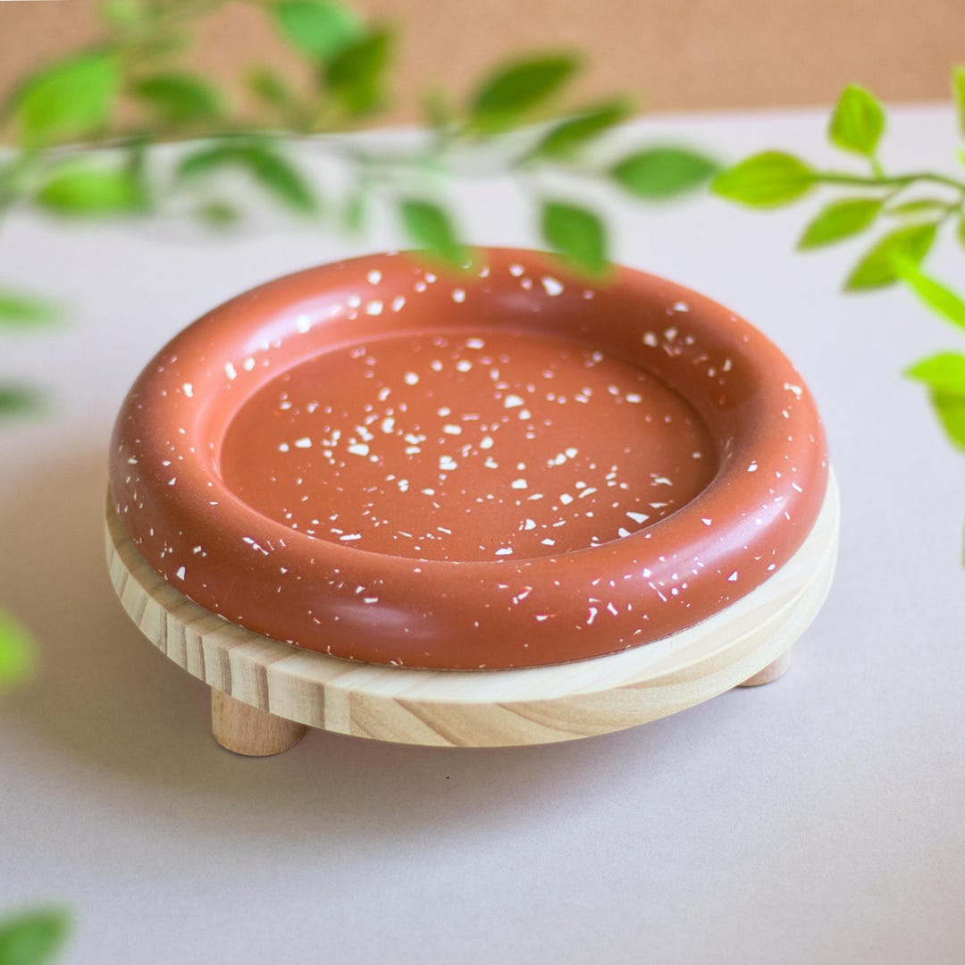 Round Terracotta Tray - Decorative Tray for Candles, Jewelry and ...