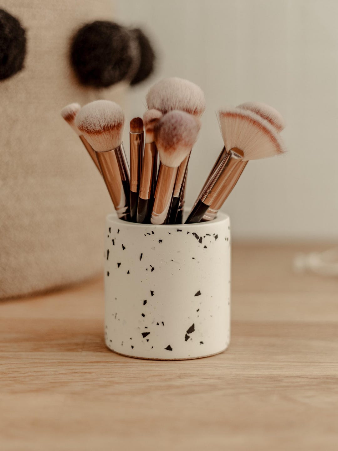 Handmade Terrazzo Pen and Tools Holder: White & Black Desk Organizer - Etsy
