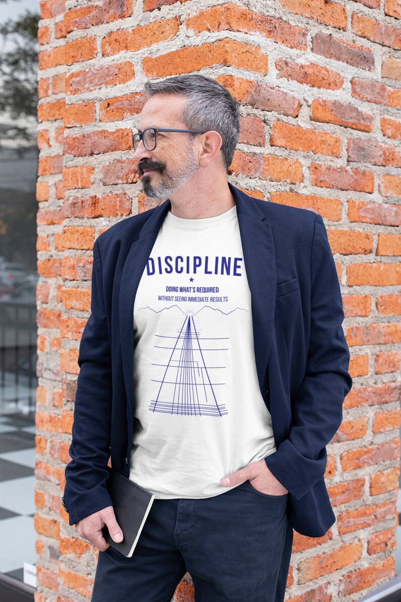 Discipline Motivational White Loose Fit Business Casual Tshirt Daily ...
