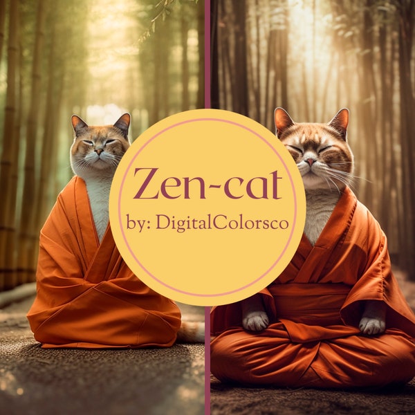 Meditating Cat - Etsy