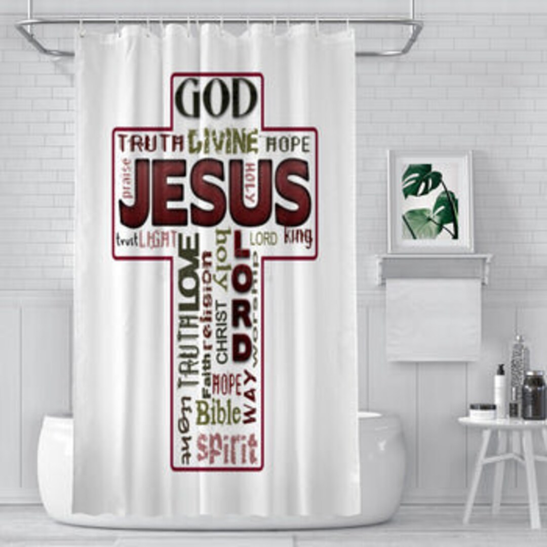God Jesus Cross SHOWER CURTAIN - Etsy