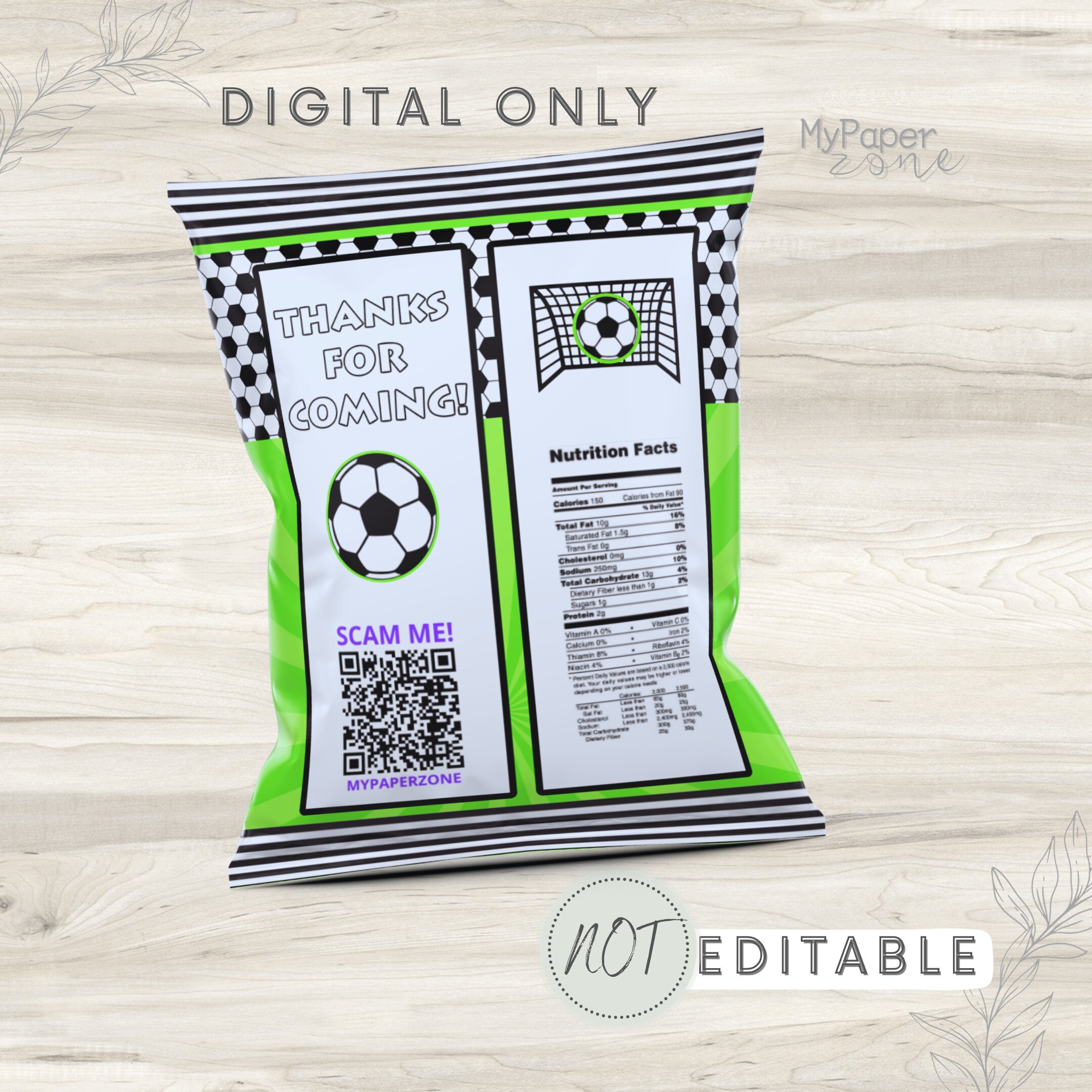 Soccer Chip Bags Soccer Party Decor Sports Birthday Party - Etsy