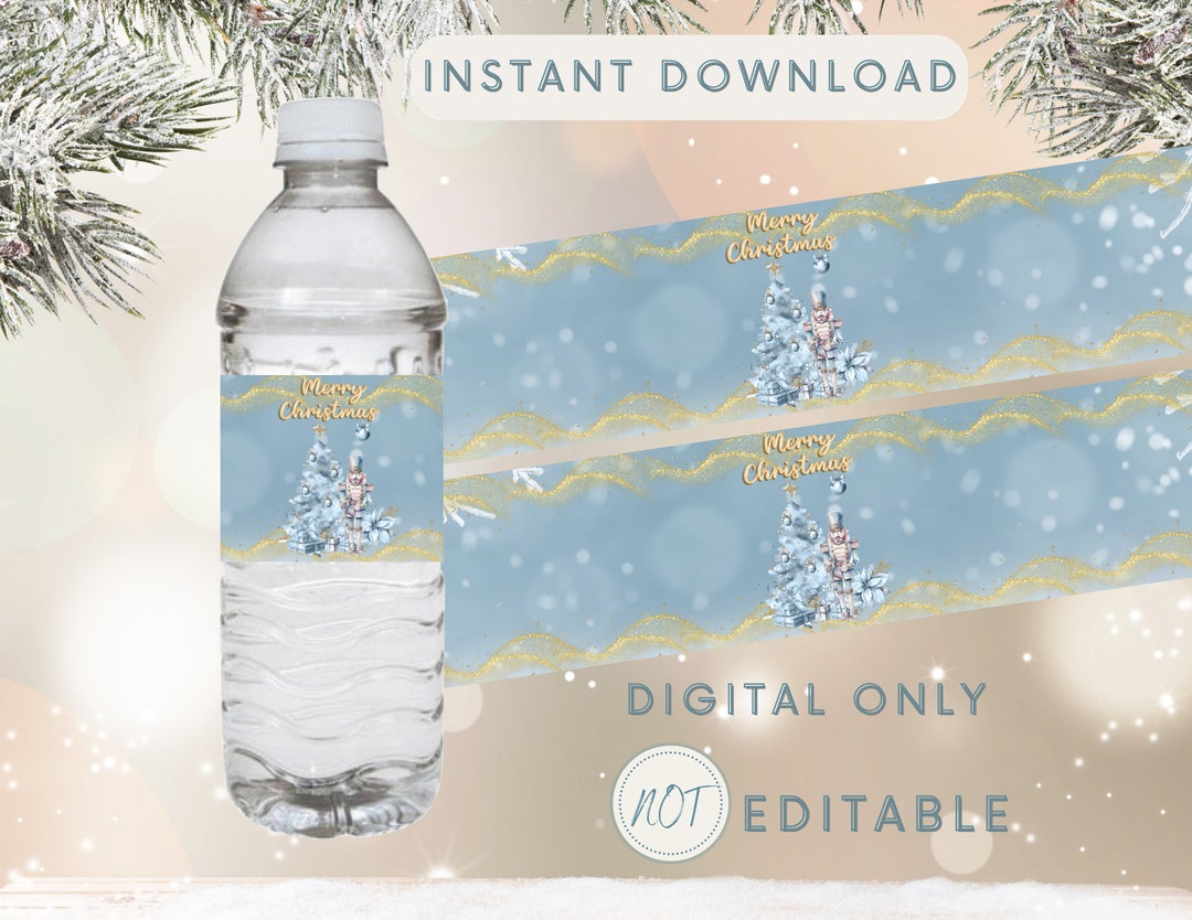 Christmas Water Labels Printable Holiday Party Favors - Etsy