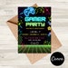 Gamer Party Birthday Invitation, Printable Neon, Glow Boy, Video Game ...