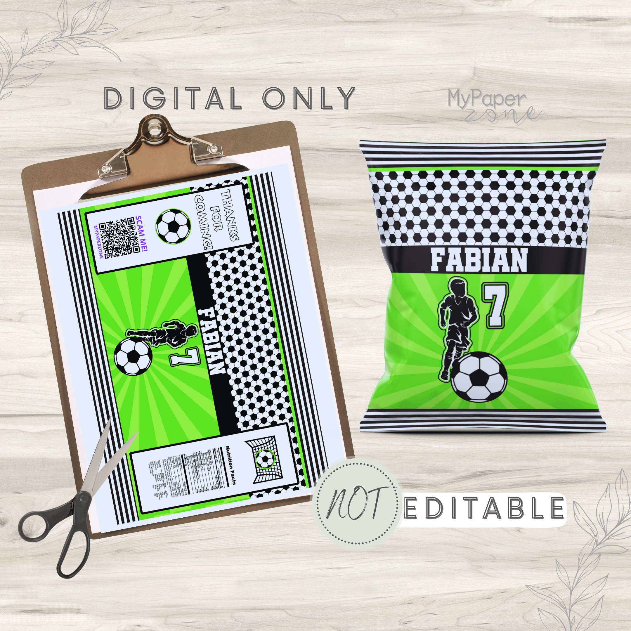 Soccer Chip Bags Soccer Party Decor Sports Birthday Party - Etsy