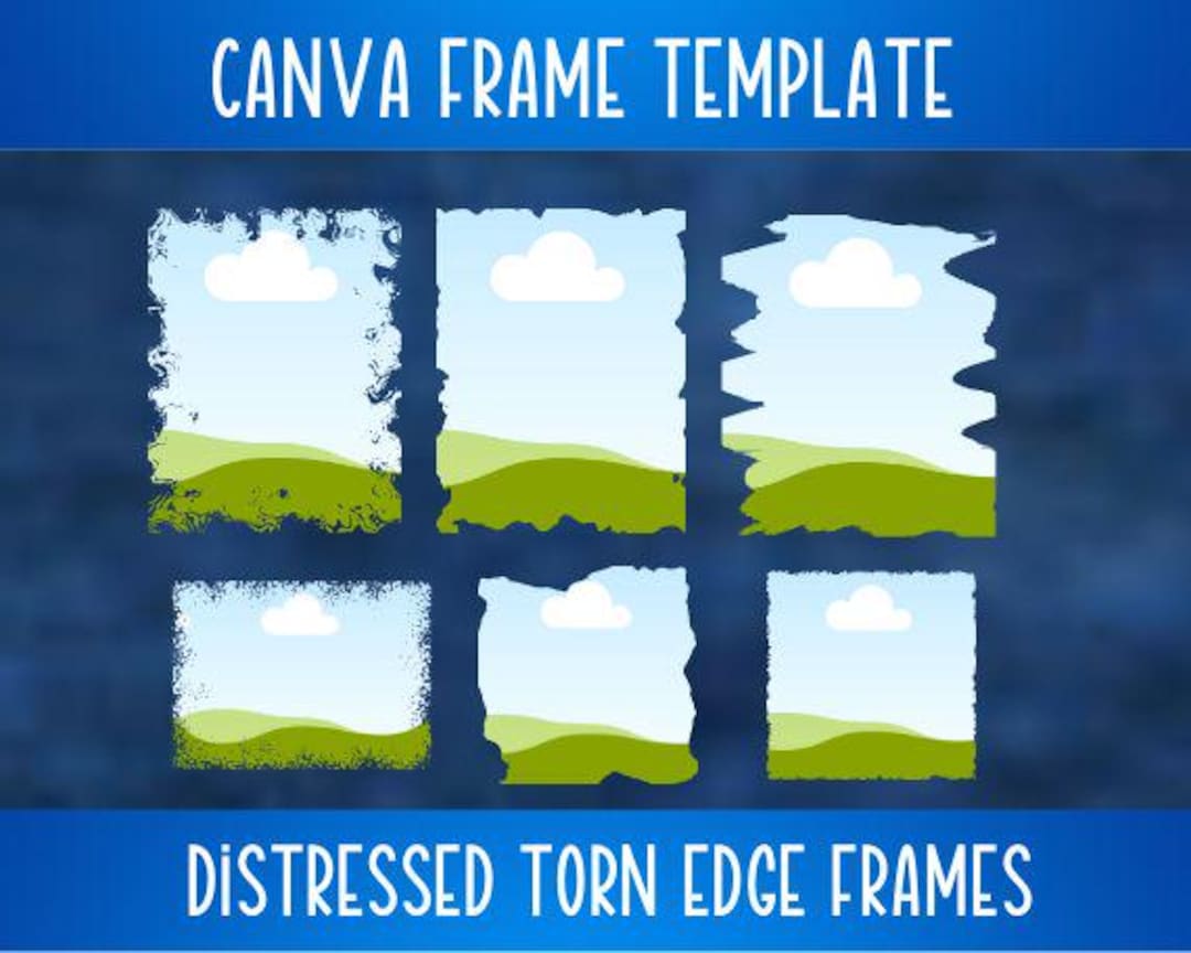 Bleach Effect Distressed Torn Edge Canva Frame Bundle Photo Collage ...