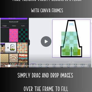 Varsity Alphabet Canva Frame Letters Numbers Template Drag and Drop ...