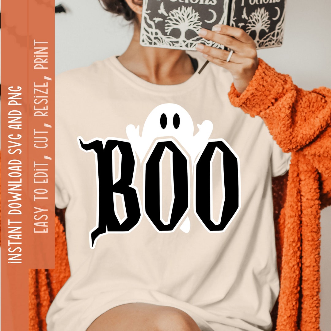 Happy Halloween Cute Ghost Boo SVG PNG Design for Shirt Mug Tote Spooky ...
