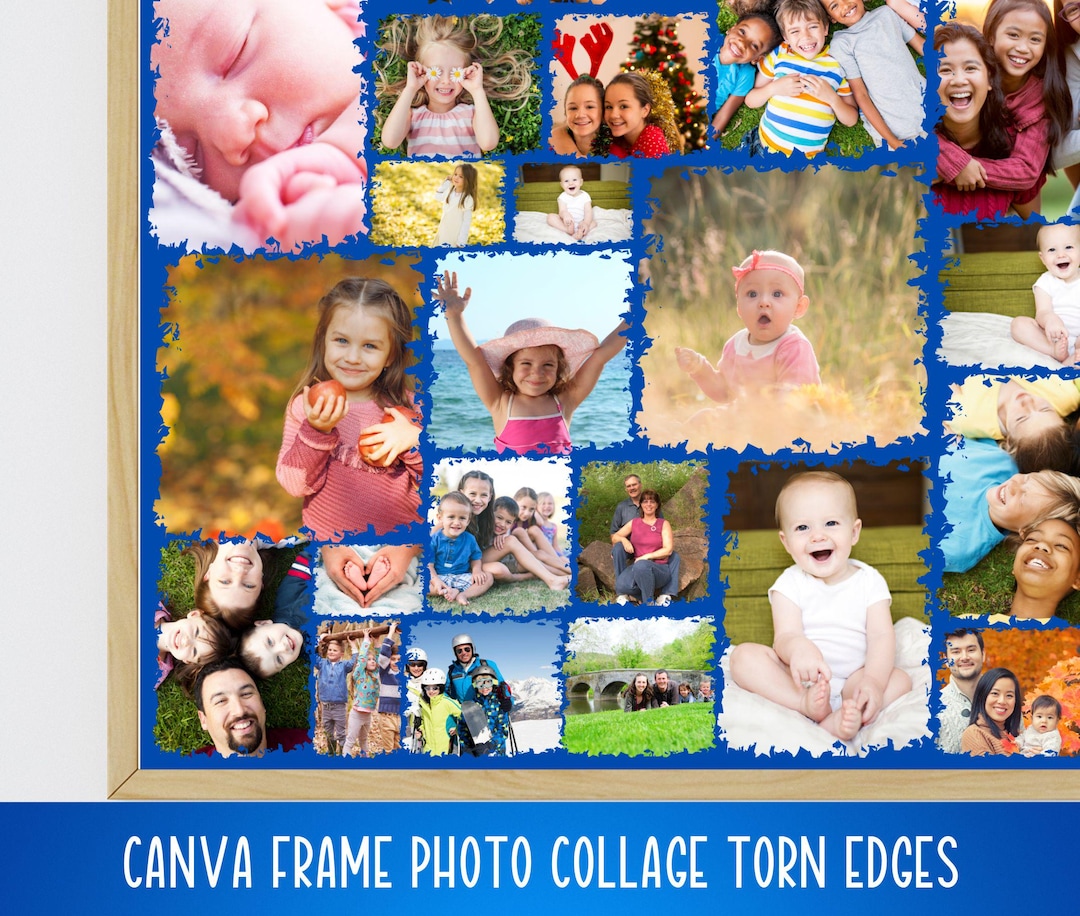 Torn Edge Paper Photo Collage for Birthday Christmas Album Collection ...