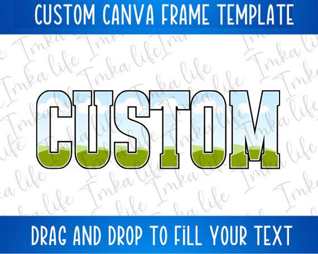 Custom Word Name Varsity Canva Frame Template Drag and Drop Frame for ...
