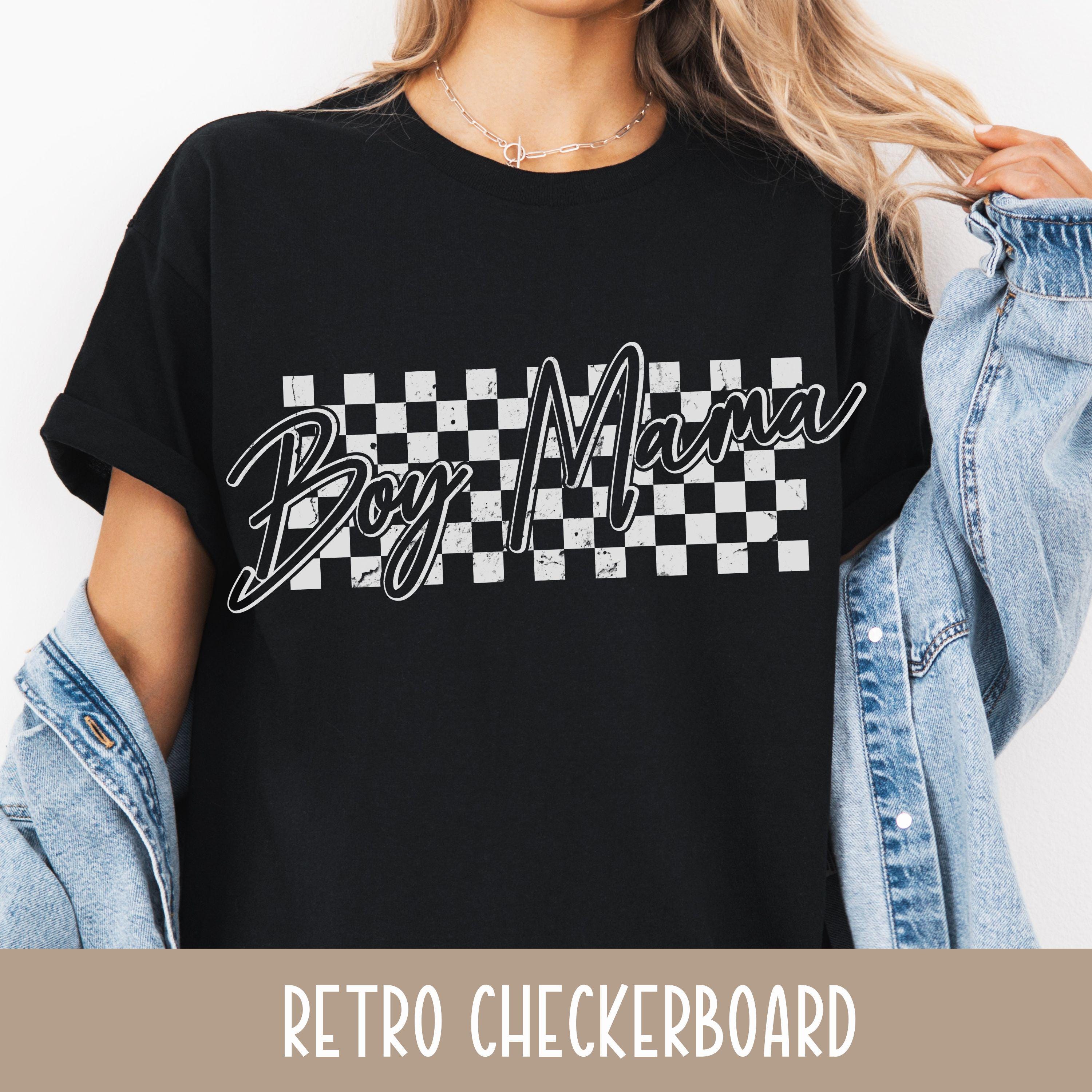Retro Boy Mama Checkers SVG PNG Checkered Mom Design Mom of Boys ...