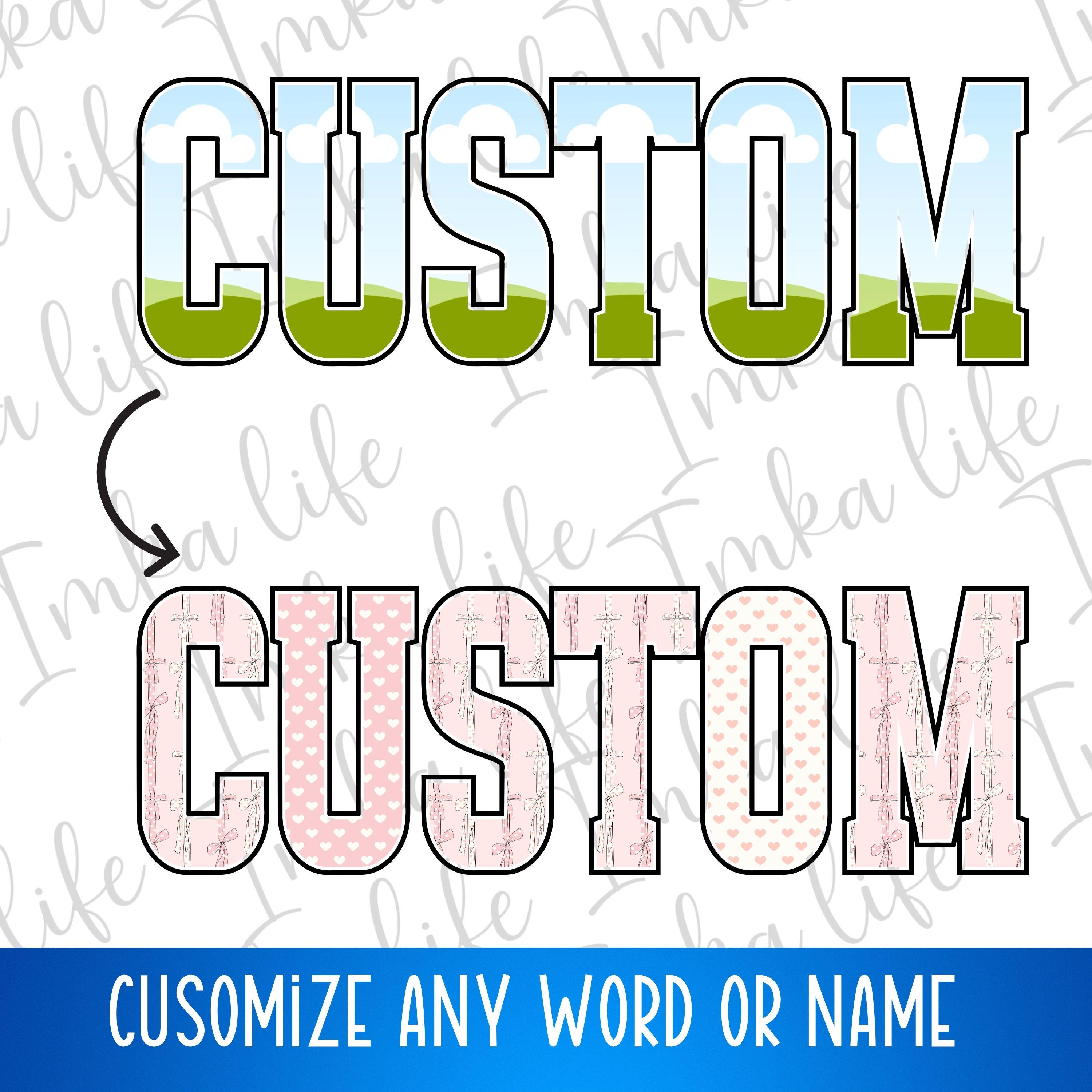 Custom Word Name Varsity Canva Frame Template Drag and Drop Frame for ...