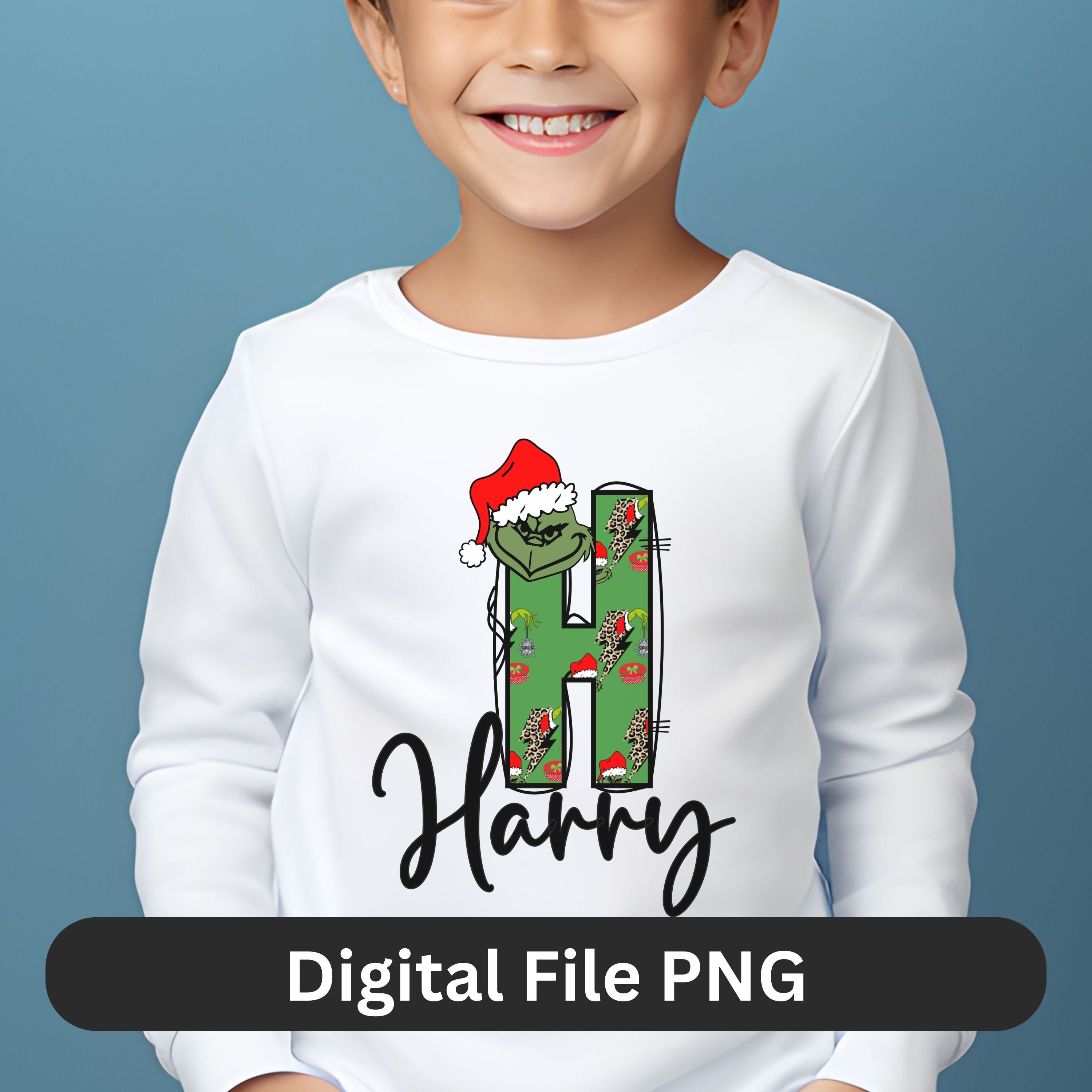 Grinch Alphabet Name Letters Png Personalized Doodle ABC Christmas Png ...