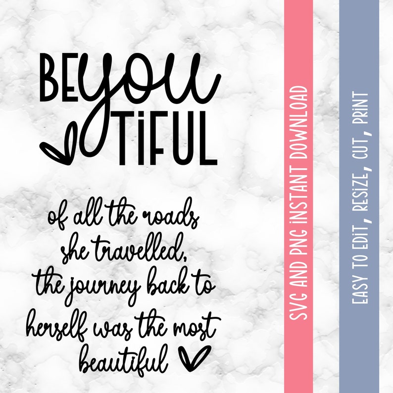 Inspirational Quote Beyoutiful Svg Design Empowerment Strong Woman ...