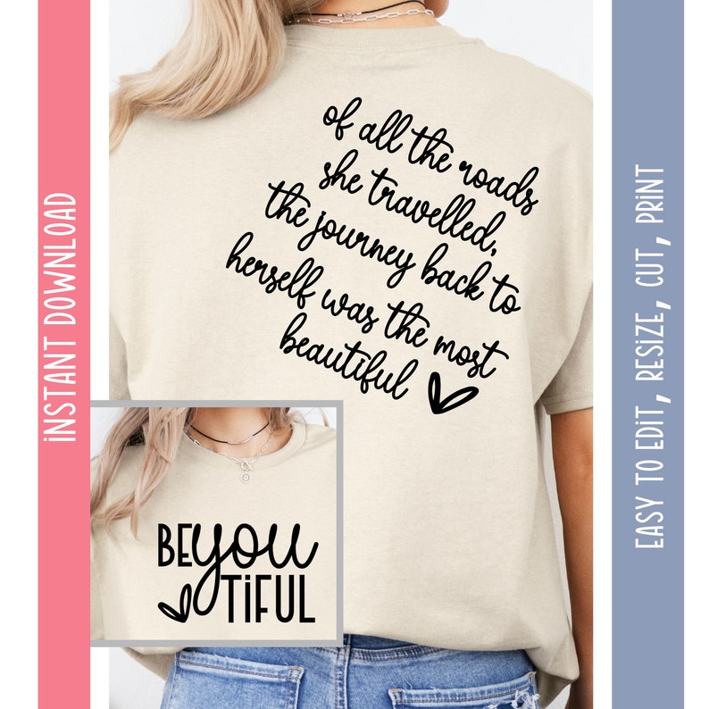 Inspirational Quote Beyoutiful Svg Design Empowerment Strong Woman ...