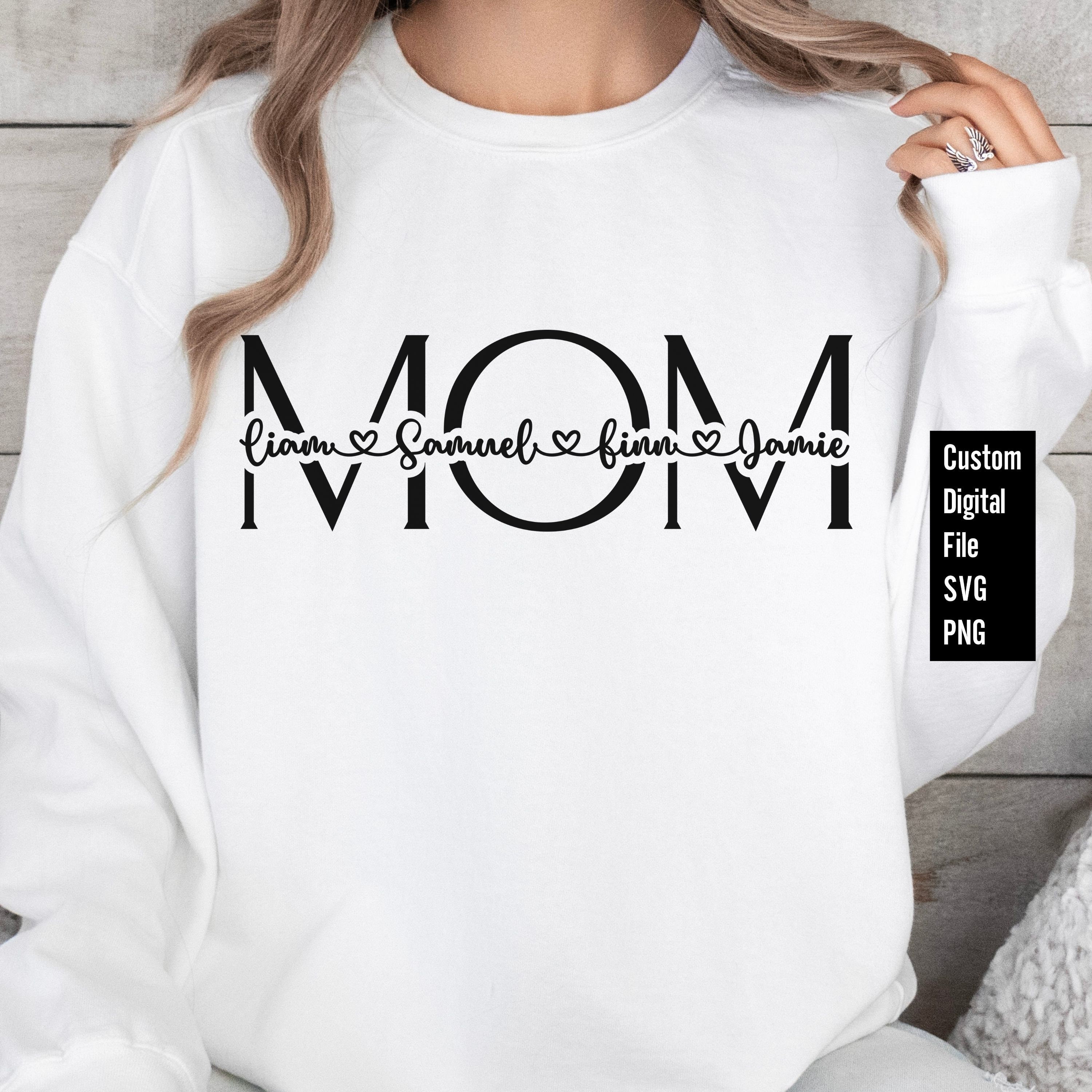 Custom Names Mom SVG PNG Personalized Mom Love Hearts Children's Names ...