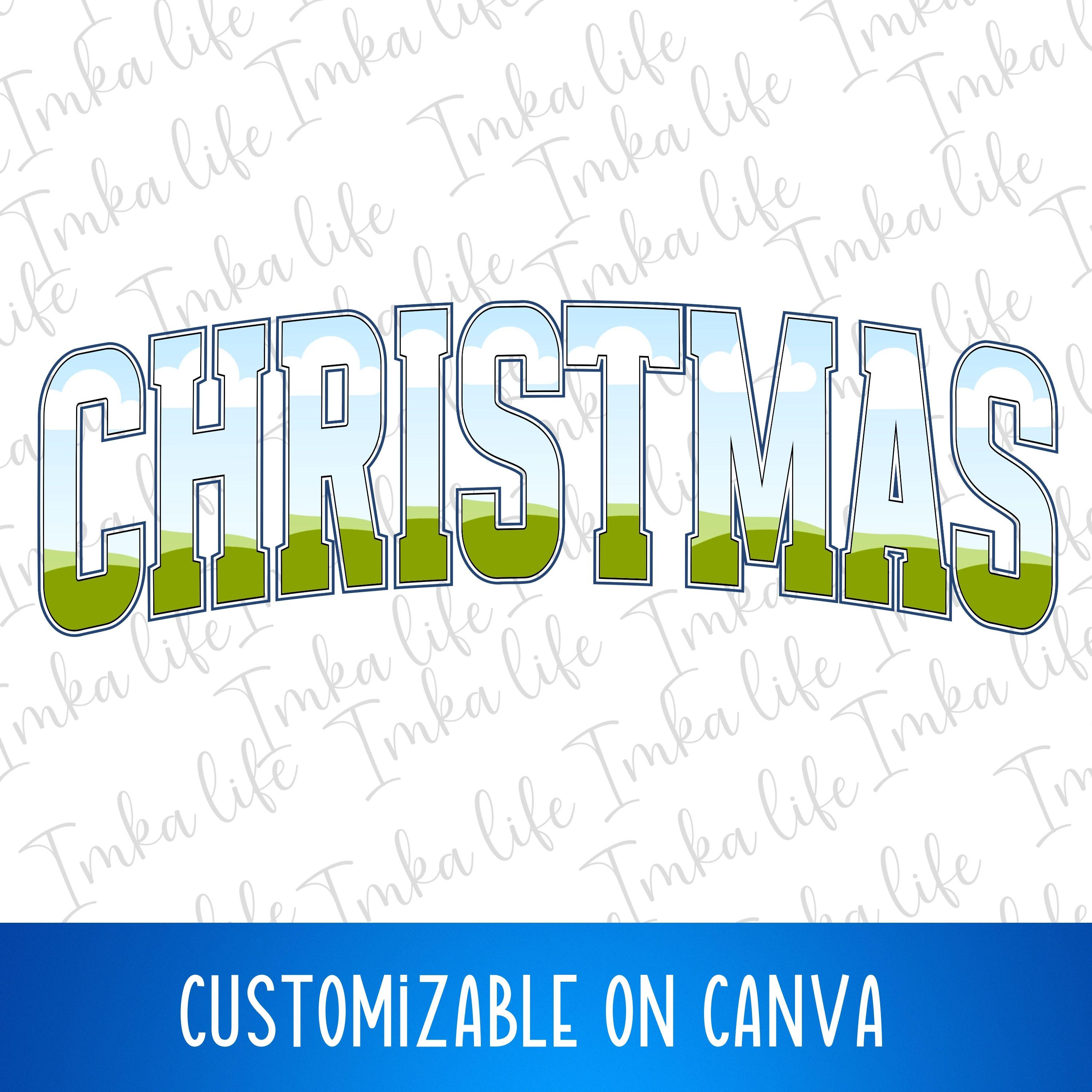 Christmas Varsity Arched Canva Frame Template Drag and Drop Varsity ...