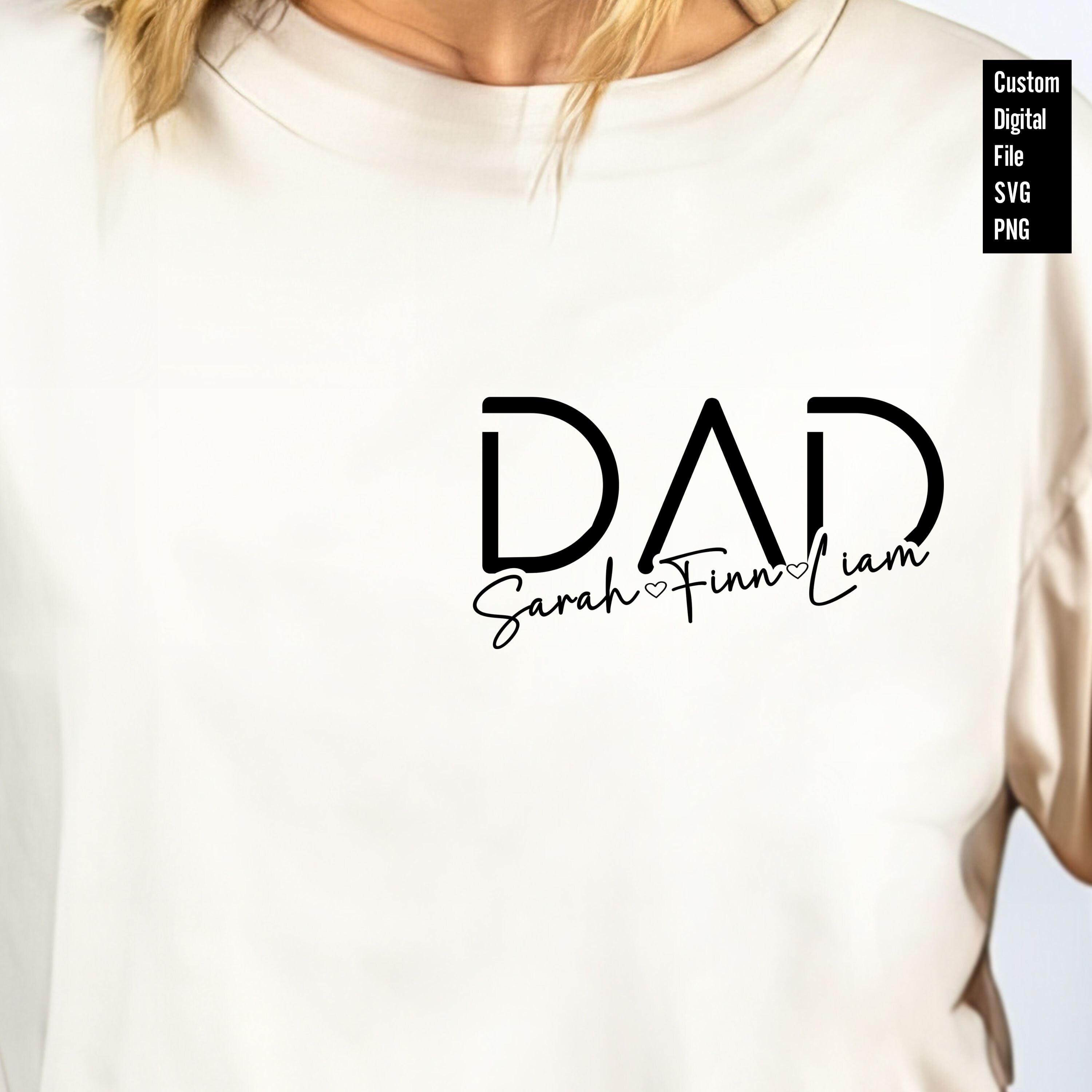 Dad Custom Names Shirt Svg With Kids Names Customized Children Names ...