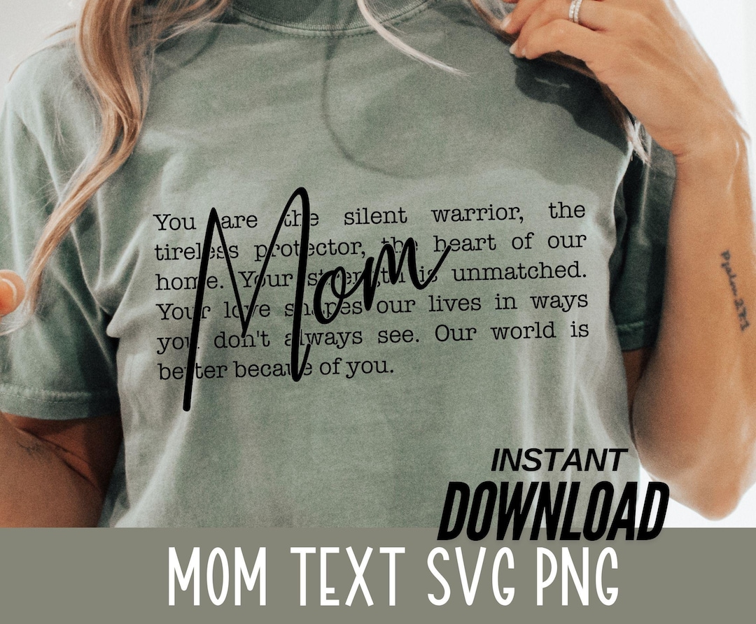 Mom Text Inspirational Words Svg Png Best Mom Quote T Shirt Design Gift ...