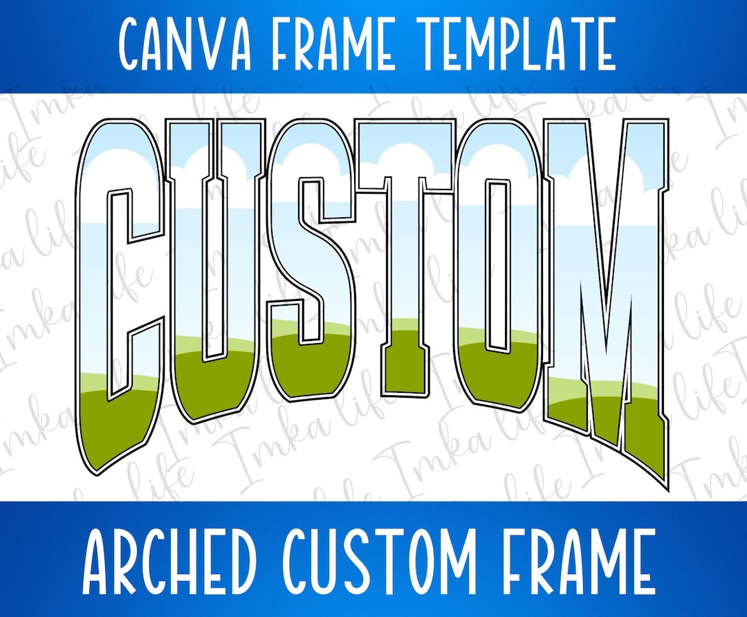 Custom Varsity Canva Frame Personalized Word Name Arched Varsity Canva ...