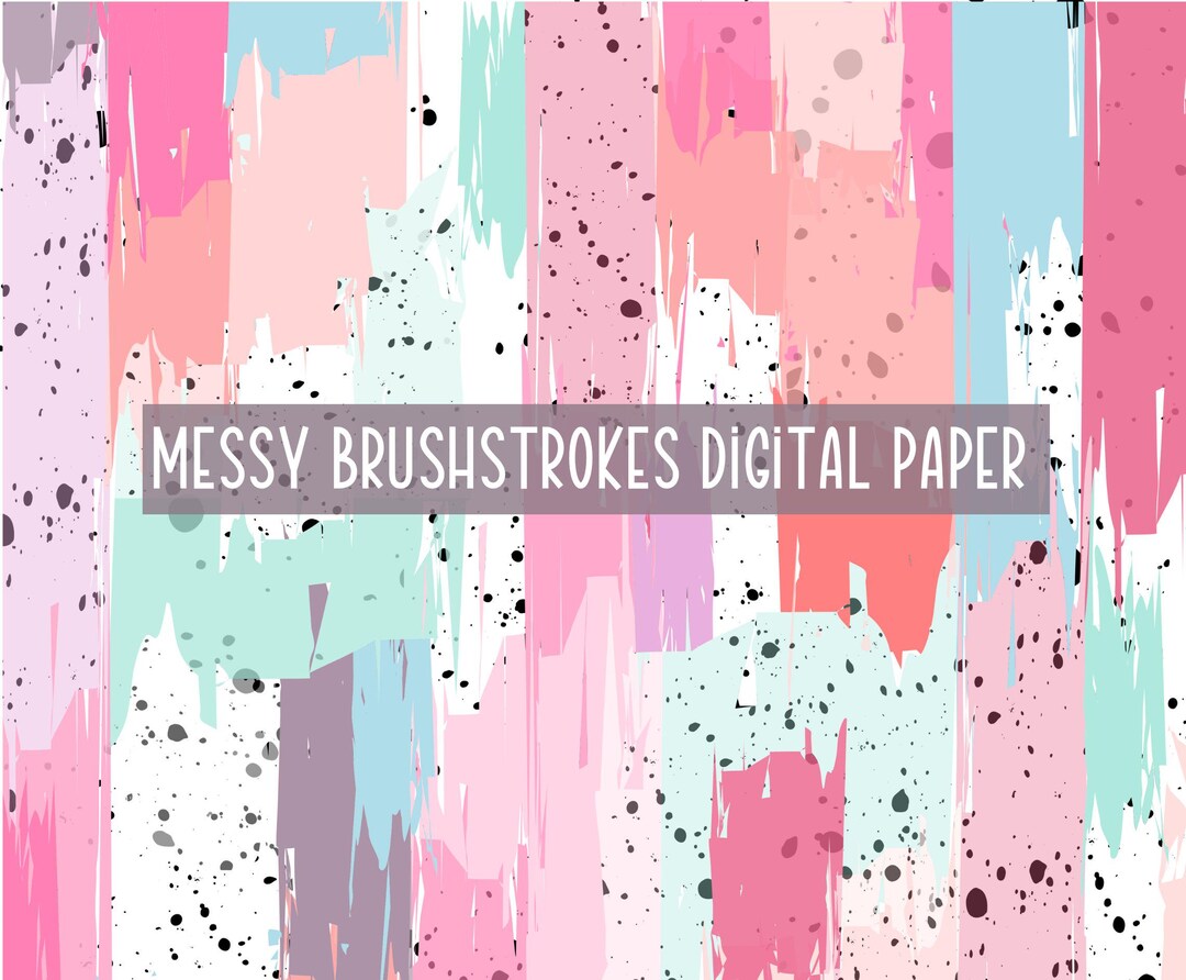Messy Brushstrokes Soft Pink Pastel Messy Paint Trending Dalmation Dots ...