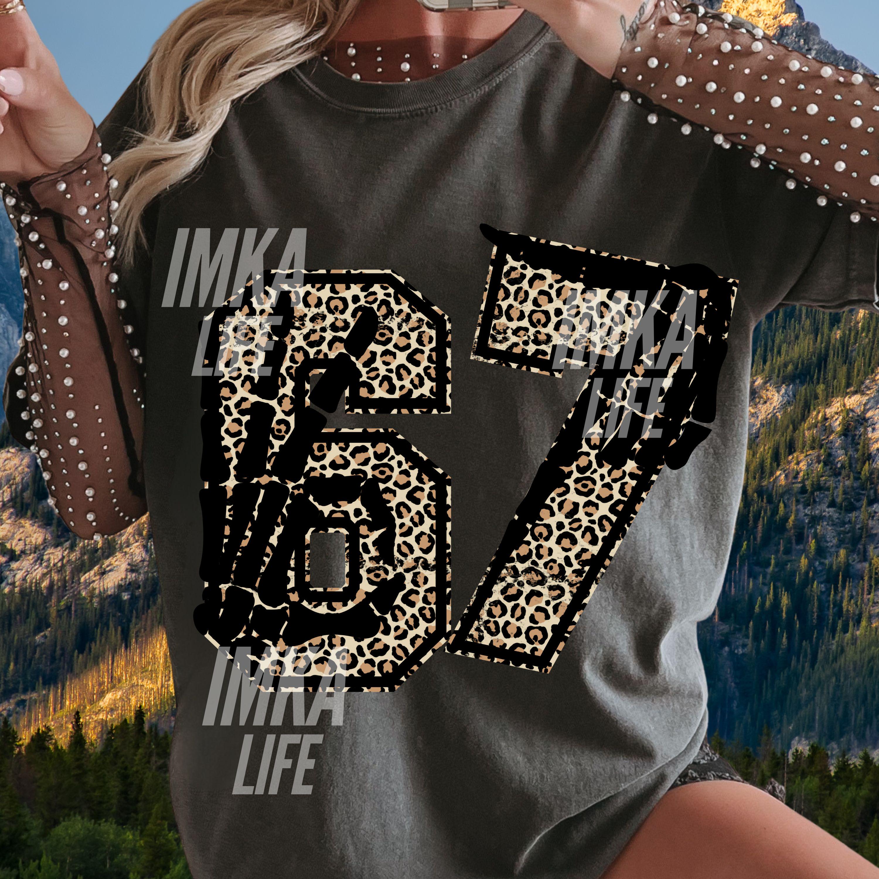 Funny Six Seven 6 7 Leopard PNG Viral Tik Tok Meme Digital Design ...
