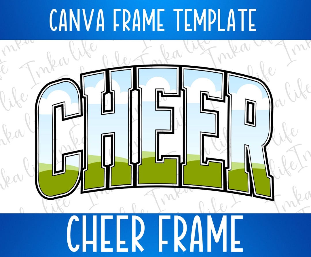 Cheer Varsity Canva Frame Game Day Cheer Leader Frame Football ...