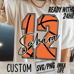 Basketball Sport Jersey Custom Name Number Svg Png Personalized ...