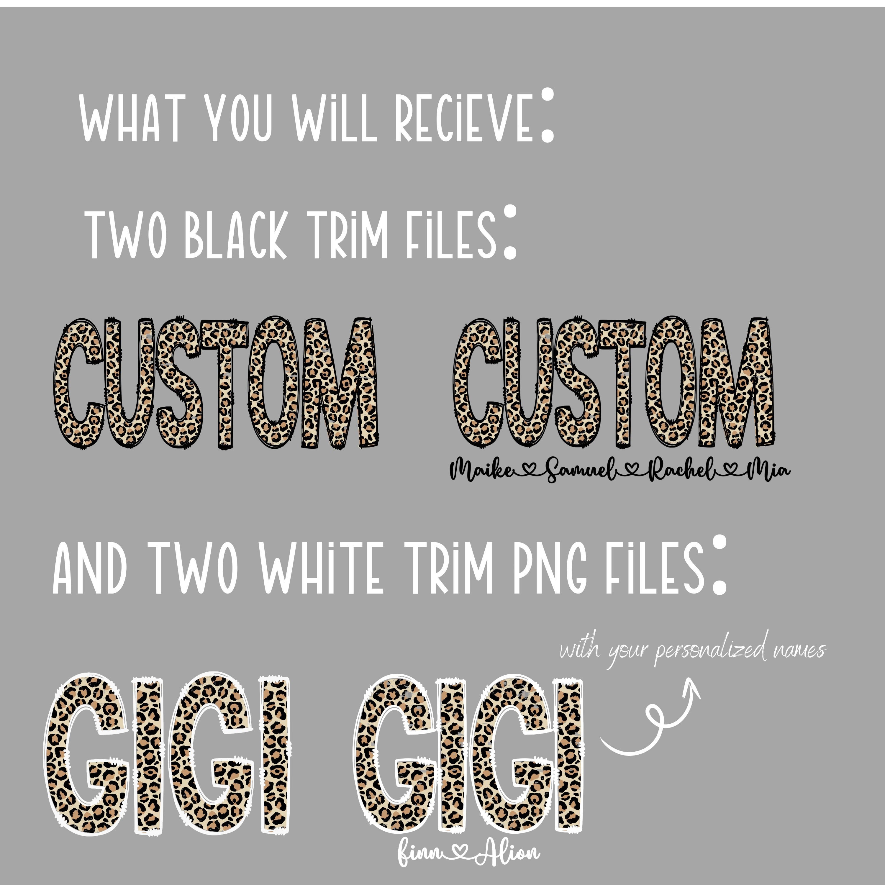 Leopard Custom Name PNG Personalized Grandma or Mom Cheetah Print ...
