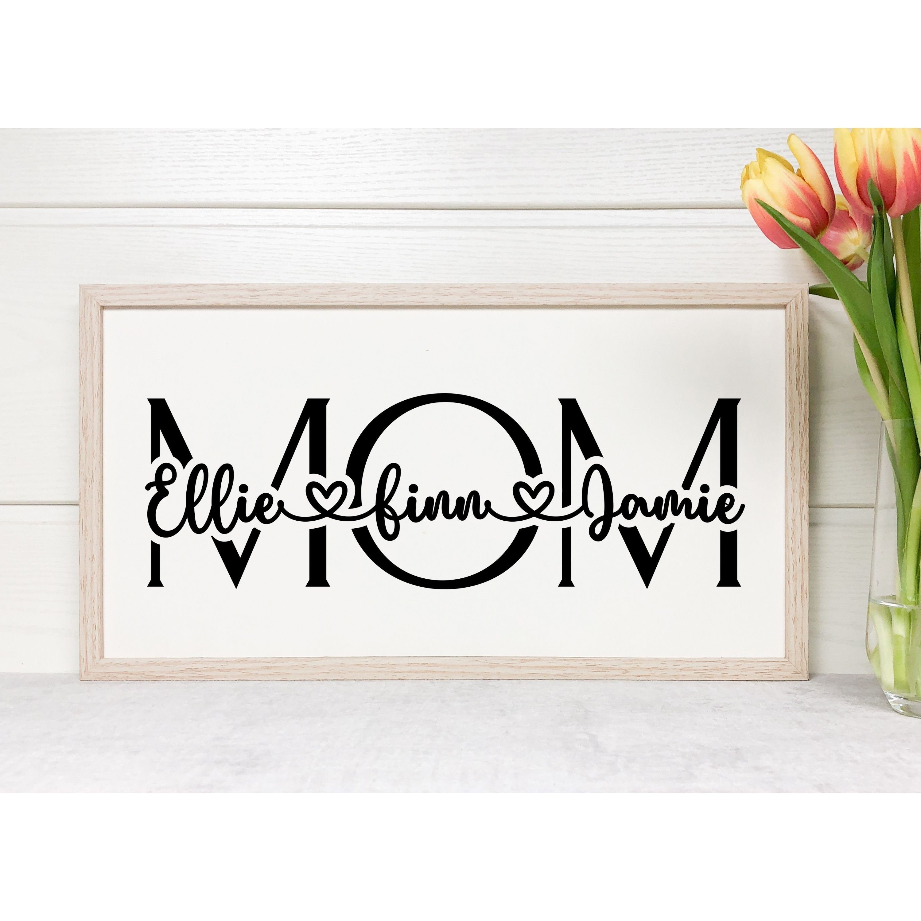 Custom Names Mom SVG PNG Personalized Mom Love Hearts Children's Names ...