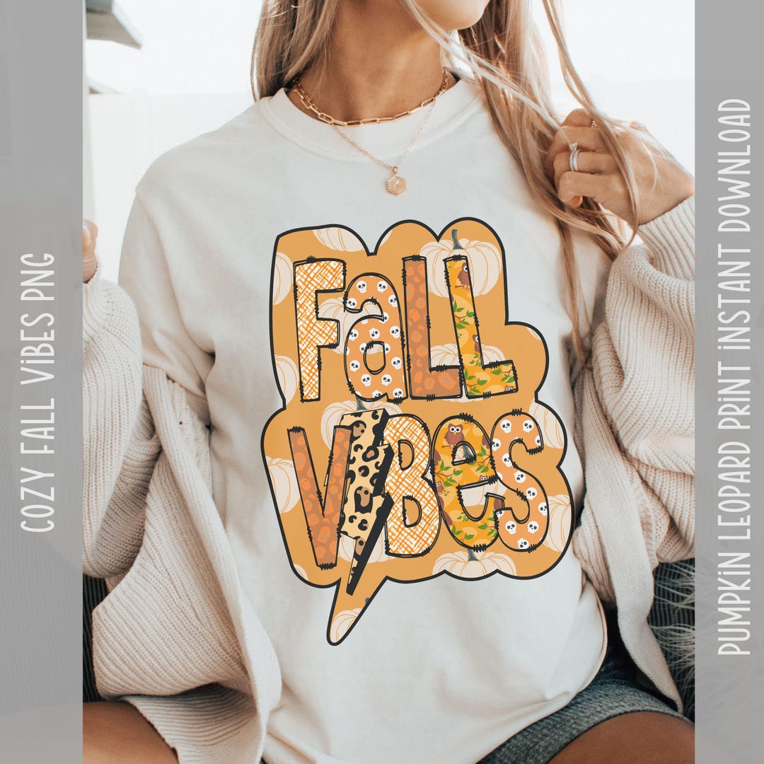 Retro Fall Vibes Lightening Bolt Png Thanks Giving Autumn Orange ...