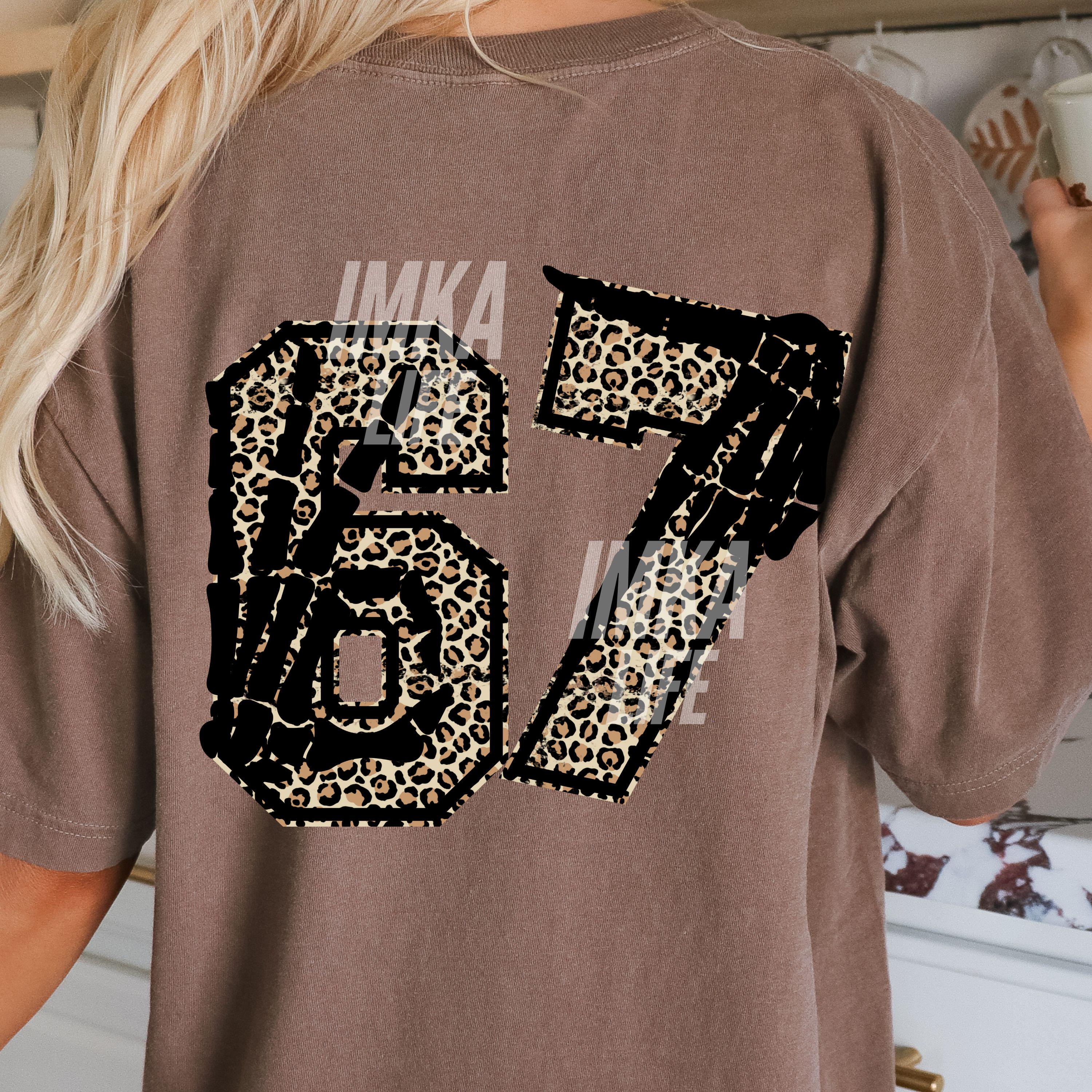 Funny Six Seven 6 7 Leopard PNG Viral Tik Tok Meme Digital Design ...