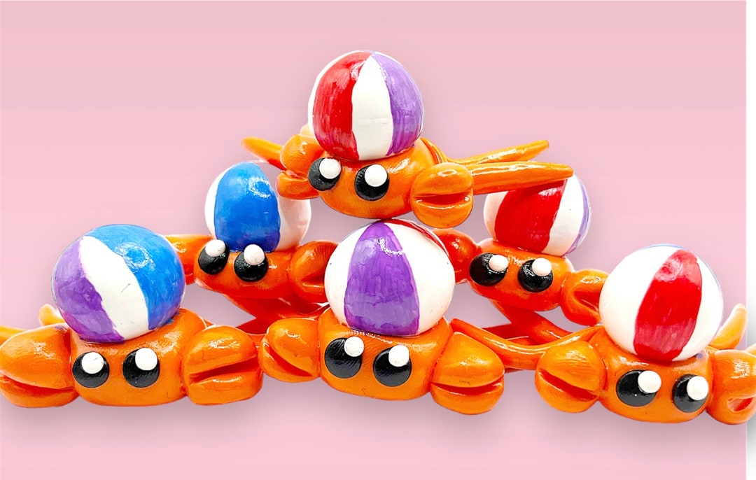 Beach Ball Misfit Hermit Crab Figurine - Polymer Clay - Sculptures ...