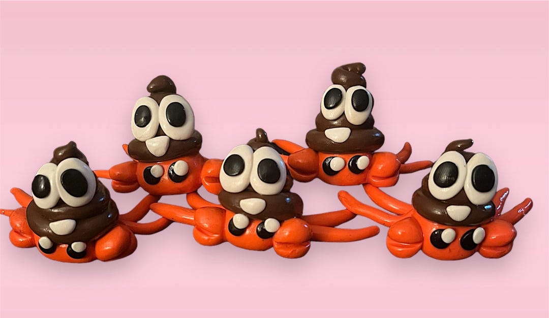 Poop Smile Misfit Hermit Crab Figurine - Polymer Clay - Sculptures ...