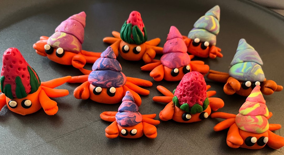 Misfit Crabs Hermit Crabs Sculptures Handmade Clay - Etsy