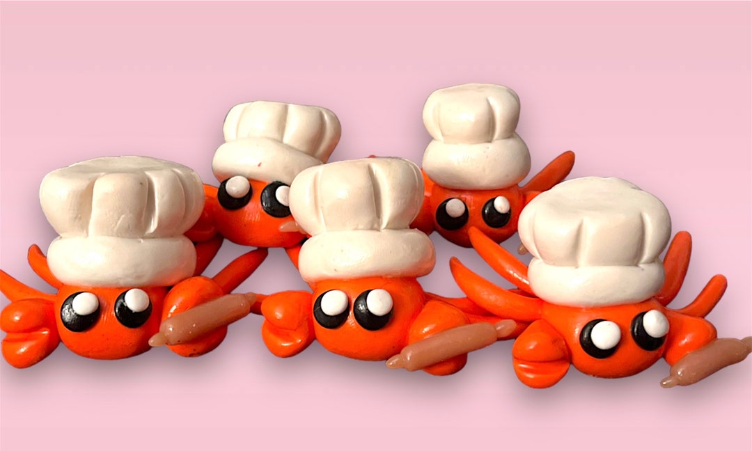 Chef Misfit Hermit Crab Figurine - Polymer Clay - Sculptures - Handmade ...