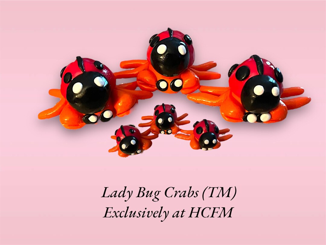 Lady Bug Misfit Hermit Crab Figurine - Polymer Clay - Sculptures ...