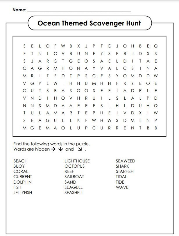 Deep Sea Adventure: an Enchanting Ocean-themed Indoor Scavenger Hunt ...