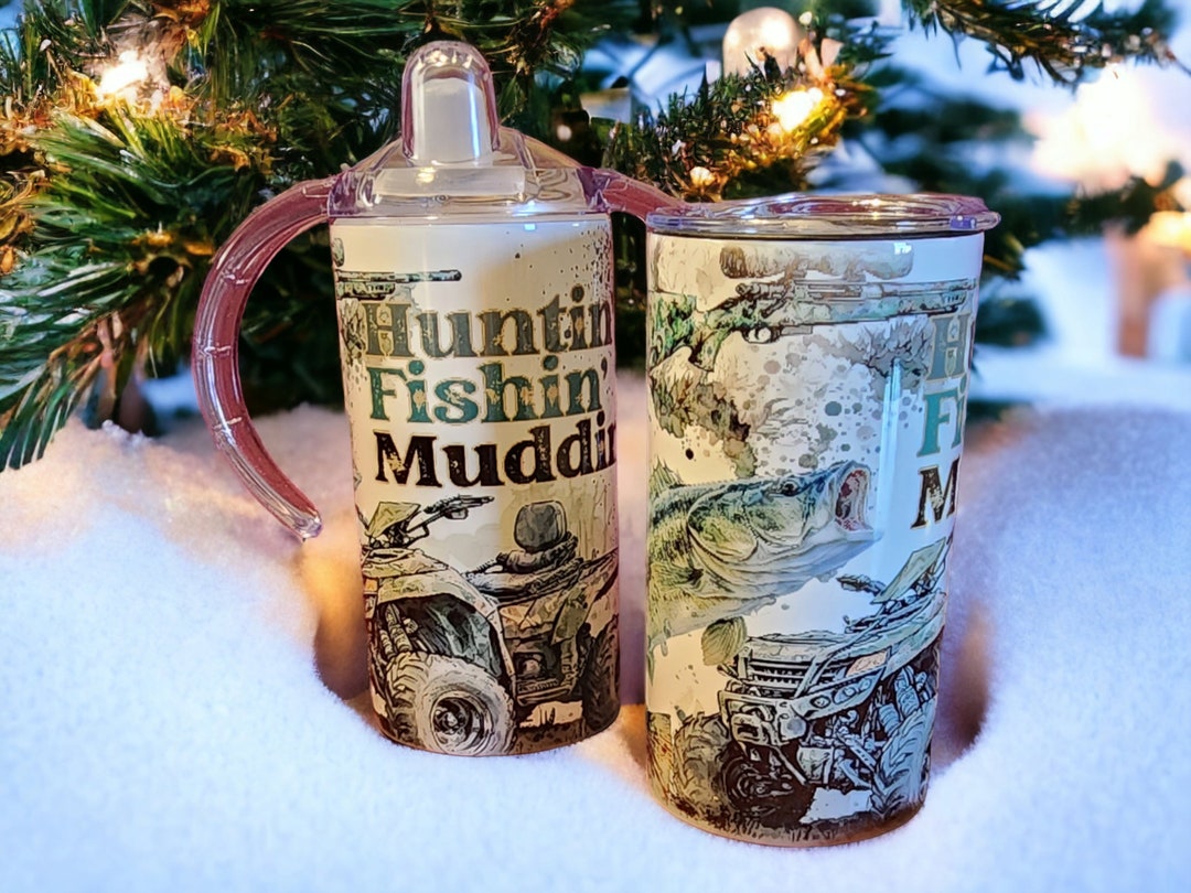 12oz Hunting Fishing and Muddin Sippy Cup Tumbler - Etsy