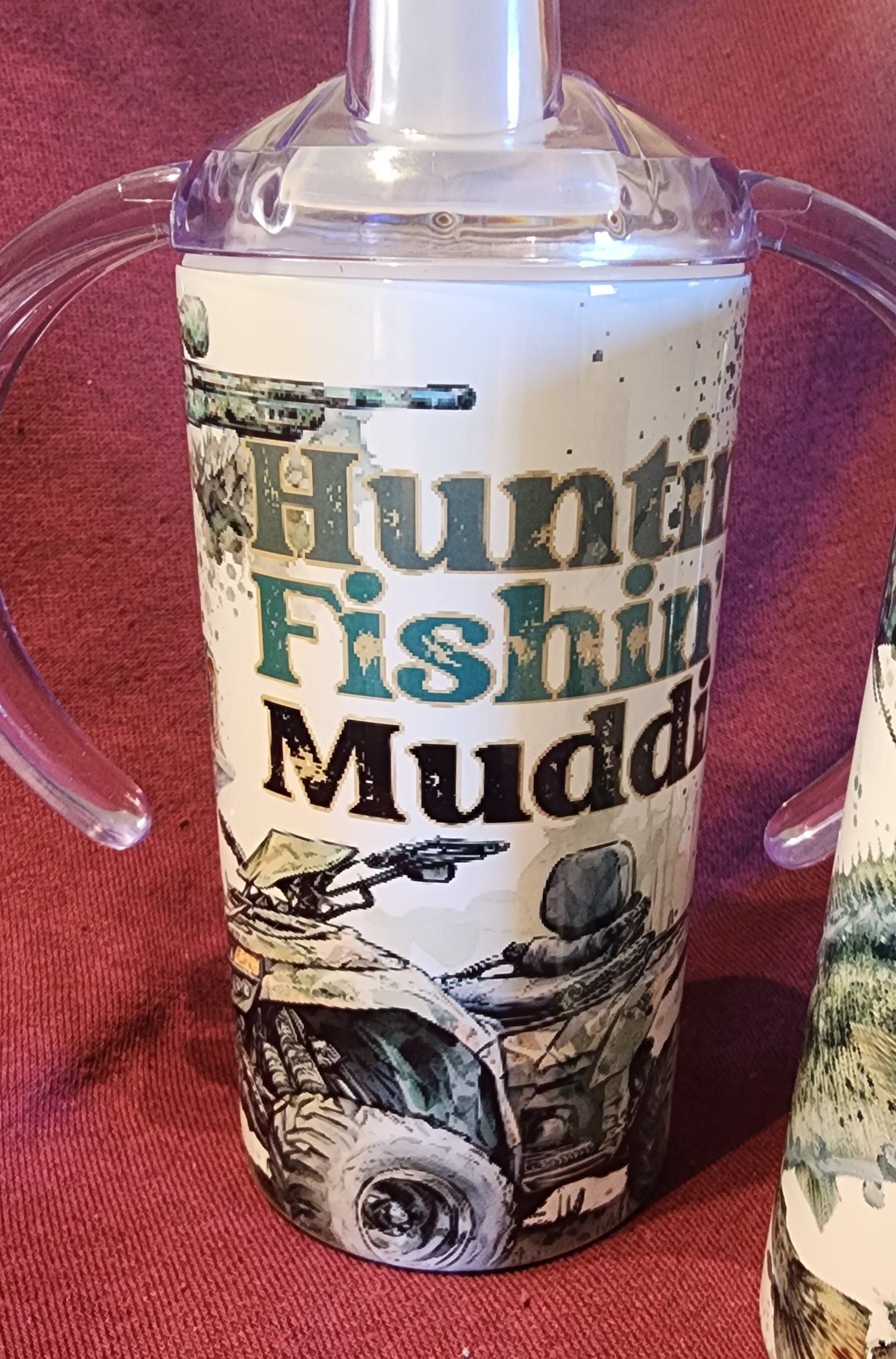 12oz Hunting Fishing and Muddin Sippy Cup Tumbler - Etsy