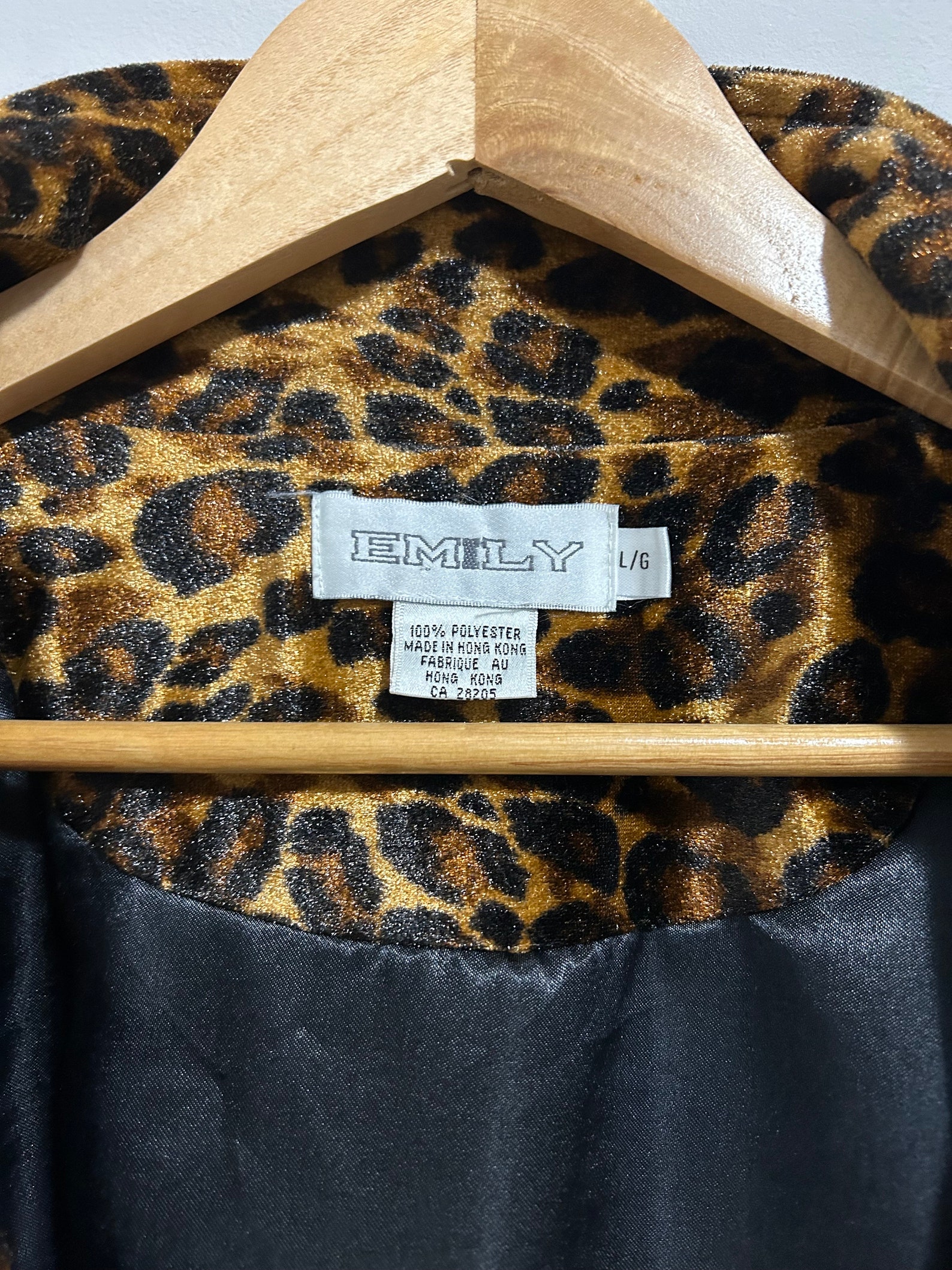 Vintage Velour Leopard Print Jacket 90s Size L - Etsy