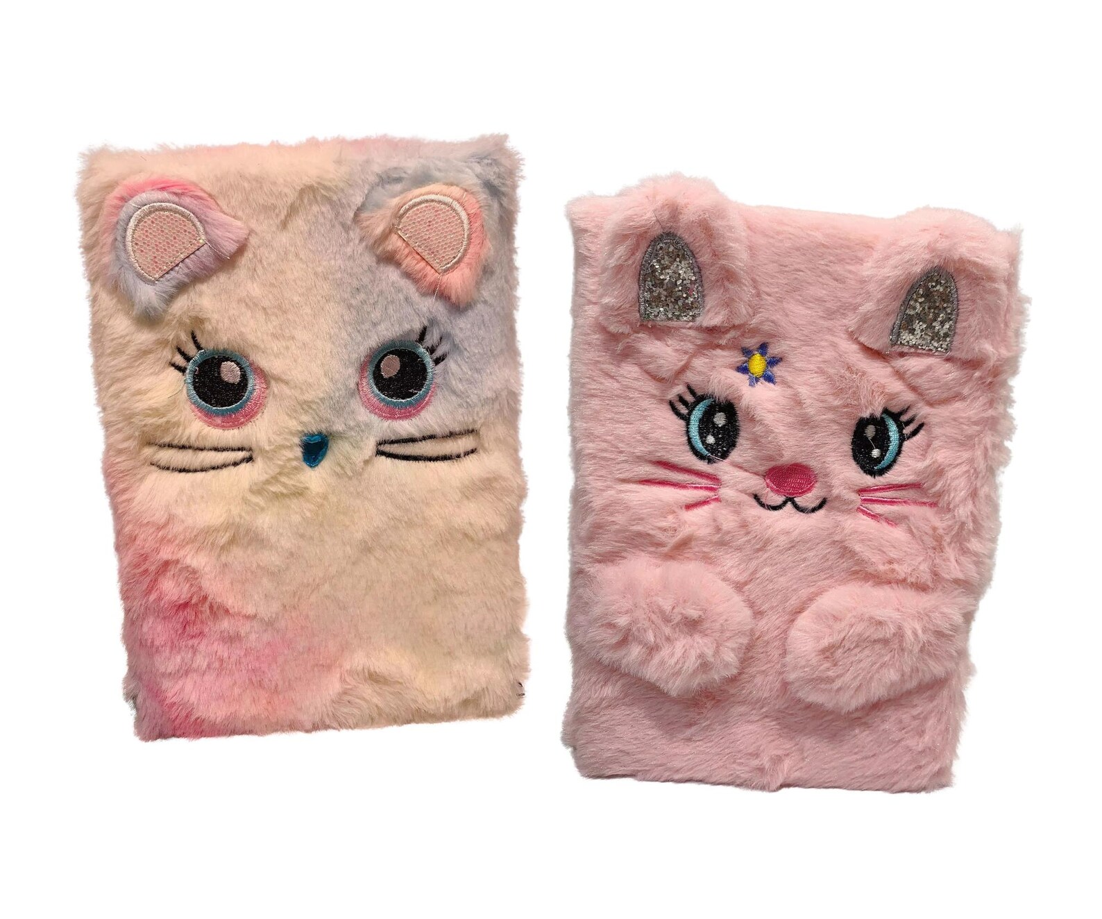 Fluffy Animal Journal Gift Set: Faux Fur Notebook, Keychain & Beaded ...