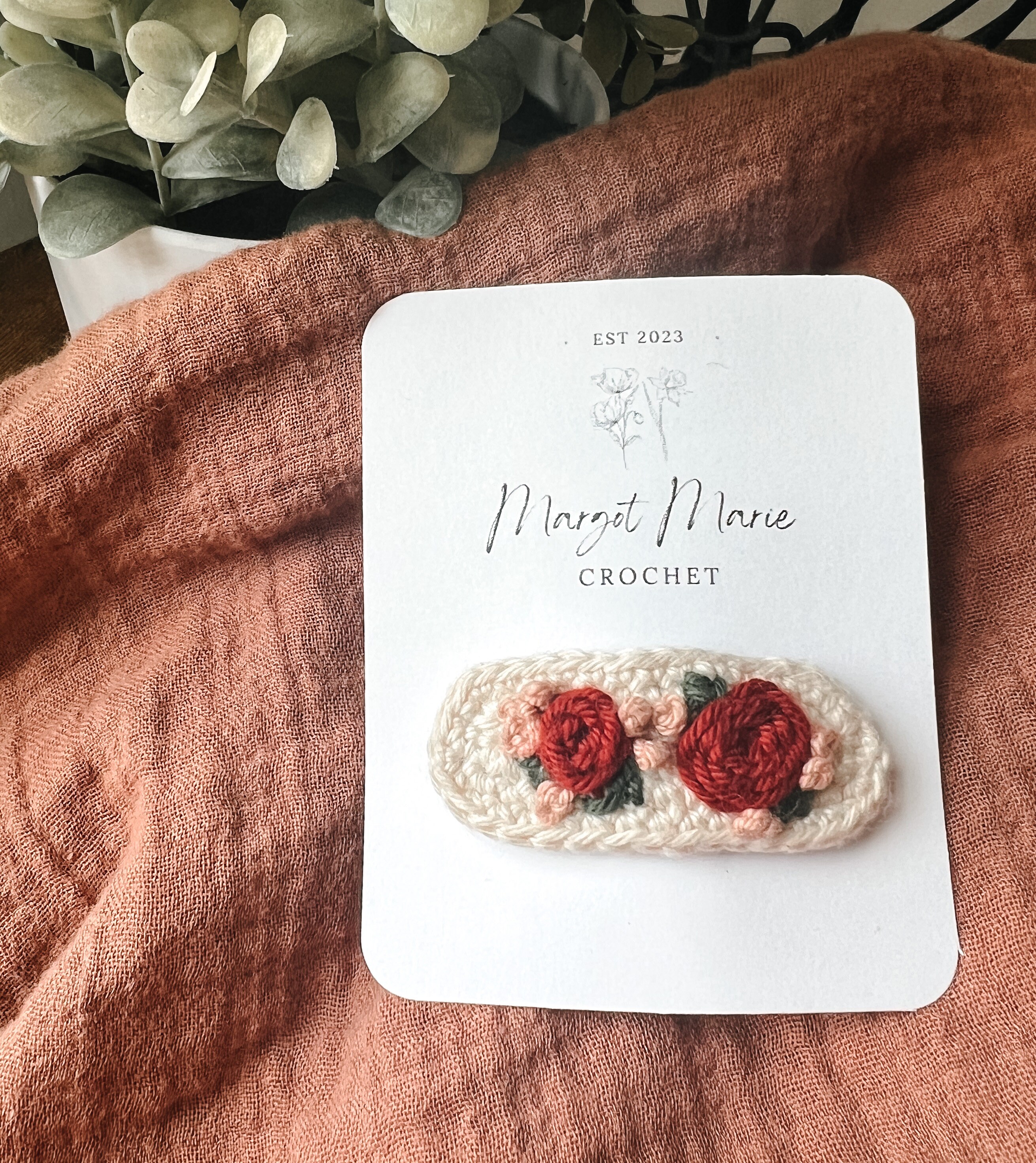 Margot Hair Clip Crochet Pattern | Crochet Pattern | Clip Pattern ...
