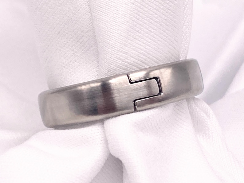 Men's Hinged Wedding Band / Hinged Ring Cobalt Chrome 6mm Wide Satin ...