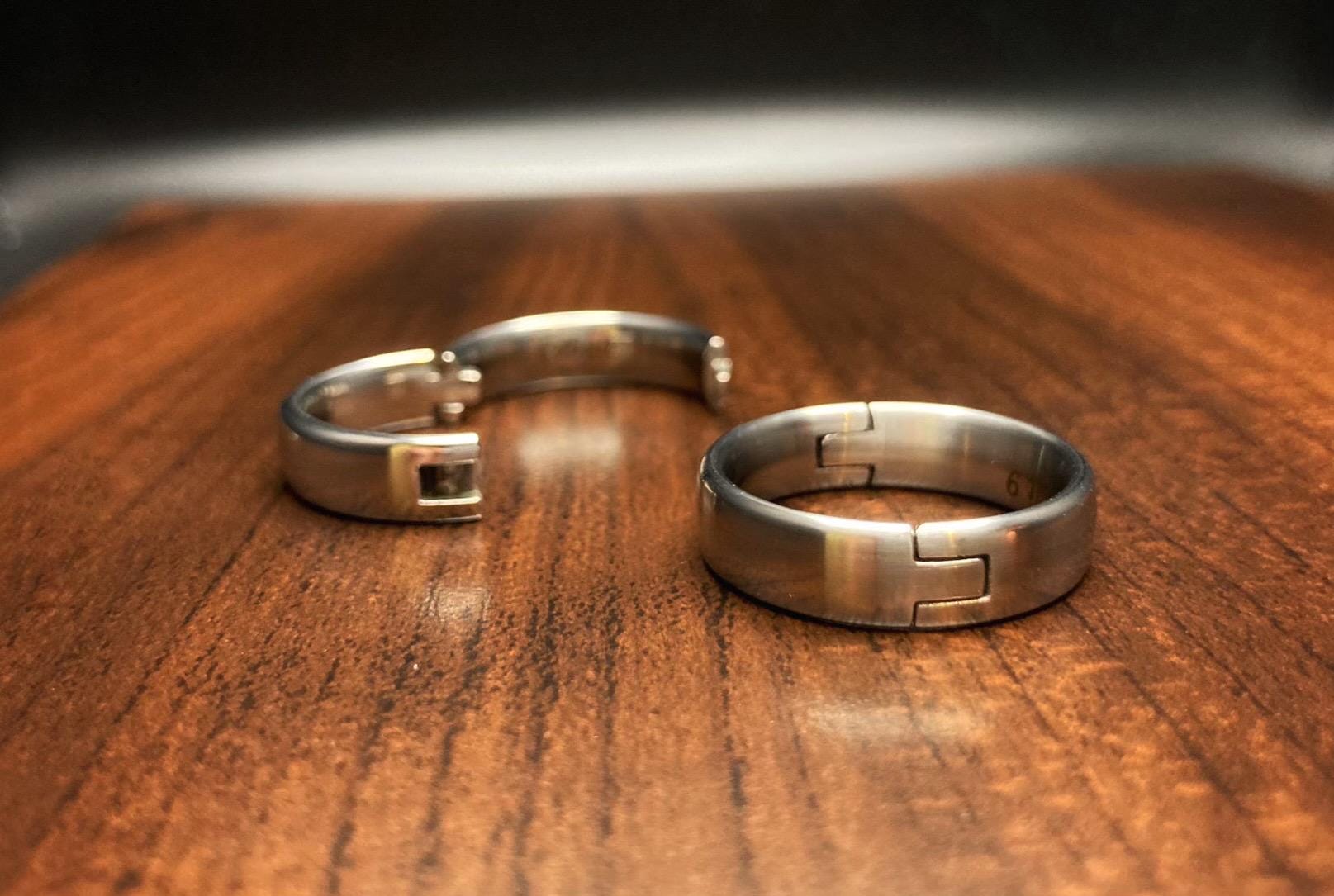 Men's Hinged Wedding Band / Hinged Ring Cobalt Chrome 6mm Wide Satin ...