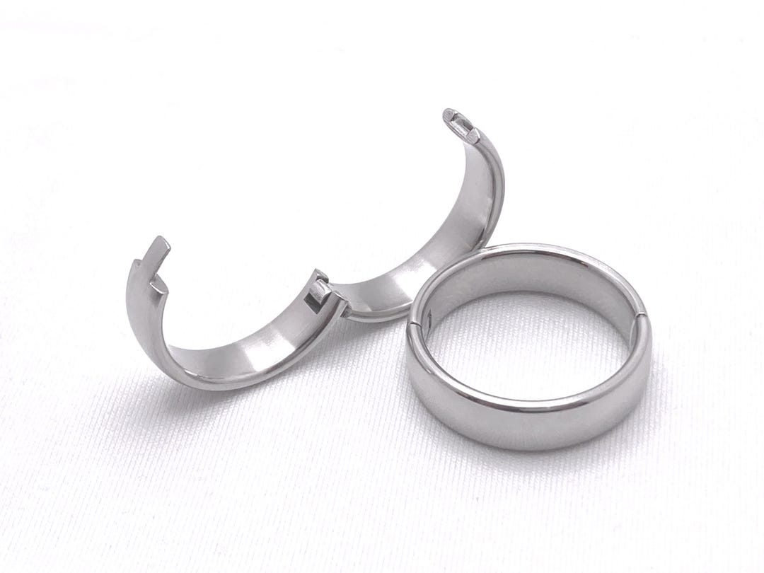 Men's Hinged Wedding Band / Hinged Ring Cobalt Chrome 6mm Wide Satin ...