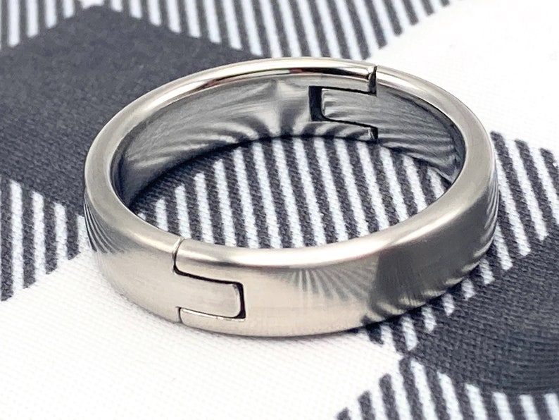 Men's Wedding Ring With Hinge Cobalt Chrome 6mm Wide Satin Brushed ...